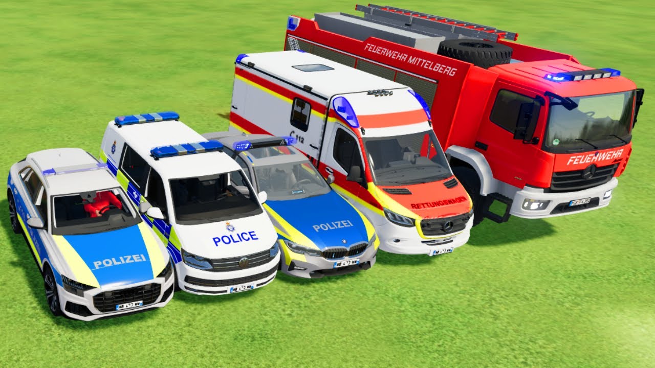 TRANSPORTING POLICE CARS & AMBULANCE EMERGENCY VEHICLES WITH MAN TRUCKS ...