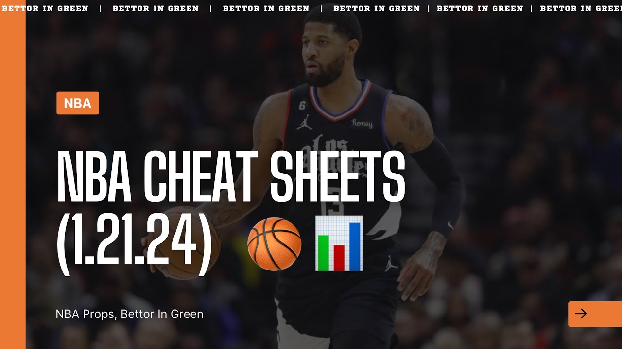 Best NBA Player Props Today 1.21.24 | FREE NBA Cheat Sheets - YouTube