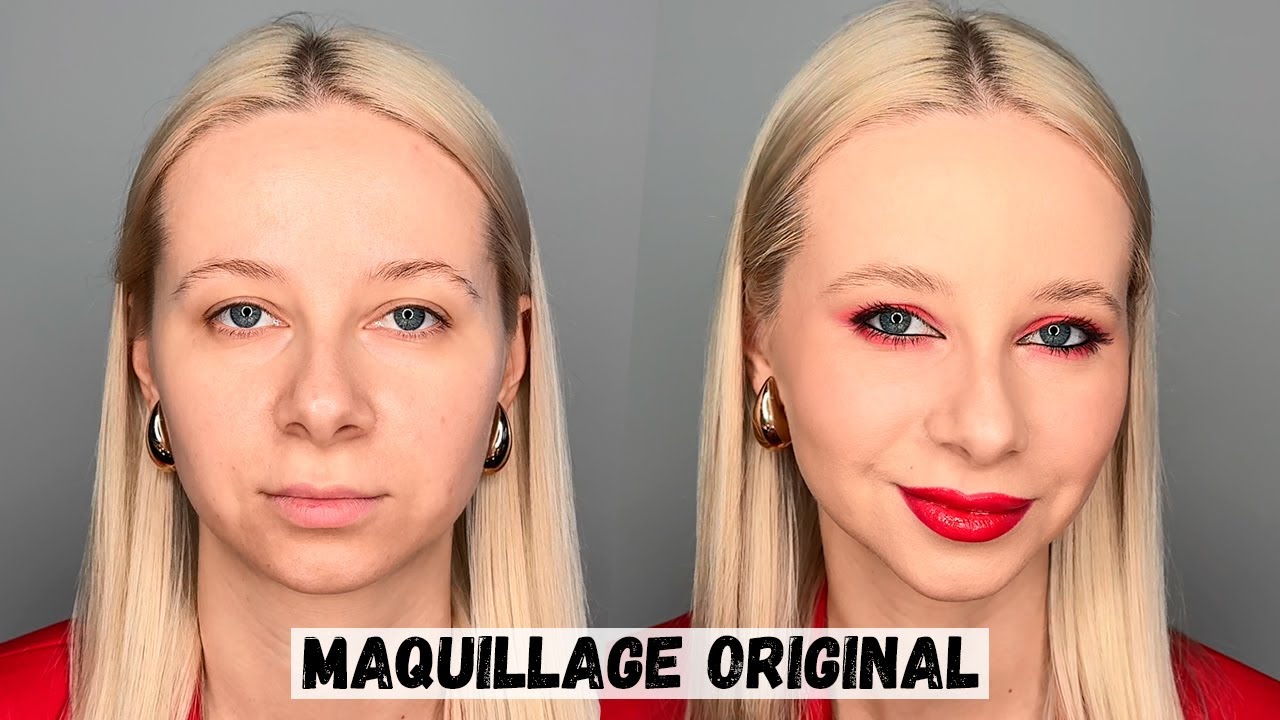 Du rouge a levre sur la paupiere. Tuto maquillage rouge. - YouTube
