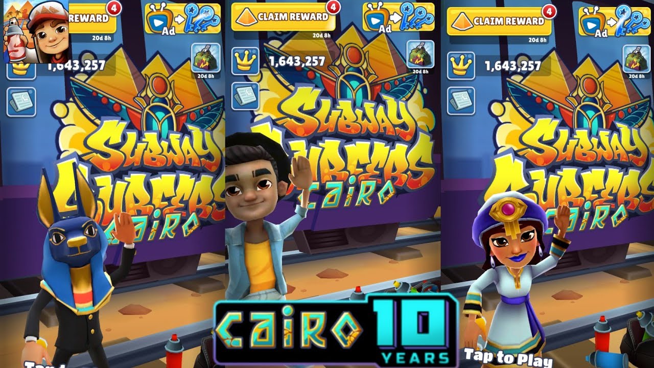 Subway Surfers World Tour Cairo 2022 Frank Anubis Outfit vs Taha vs ...