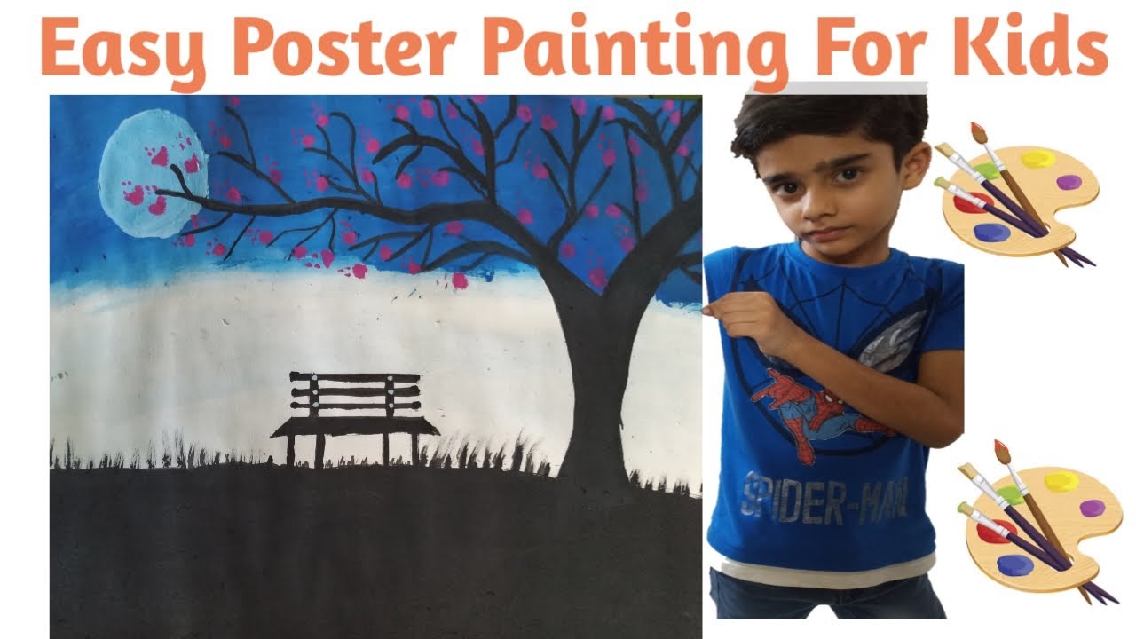 Easy Poster Painting For Kids| Painting For Beginners by Aarush Deep ...