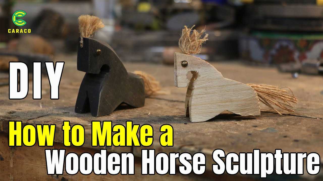 How to Make a Wooden Horse Sculpture | Amazing DIY Wood Carving Horse ...