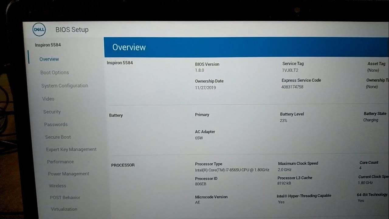 | DELL | Inspiron | 5583 | 5584 | BIOS | Update | Windows 10 | - YouTube