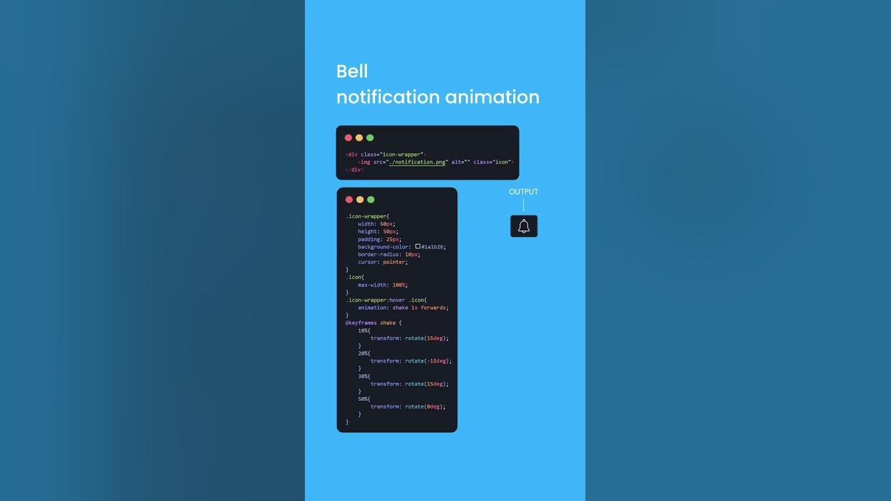 Bell Notification Animation In Html Css And Javascript Shorts Tech Programming Youtube