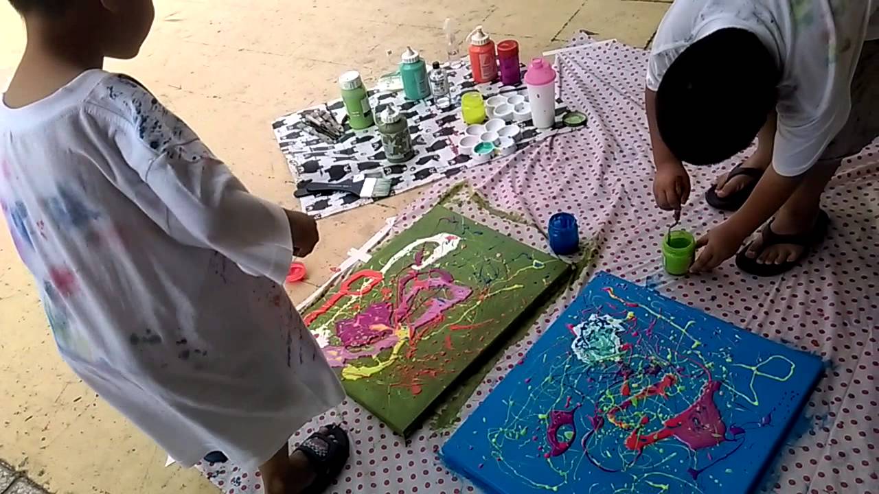 Zachary string gel painting - YouTube