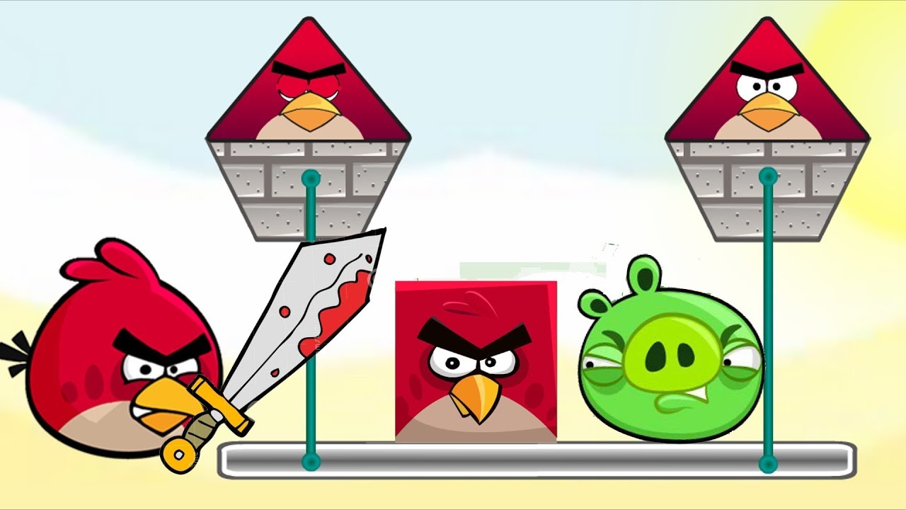 Angry Birds Piggies Out - MAD ANGRY BIRDS CUT WOOD AND ROPE KICK OUT ...
