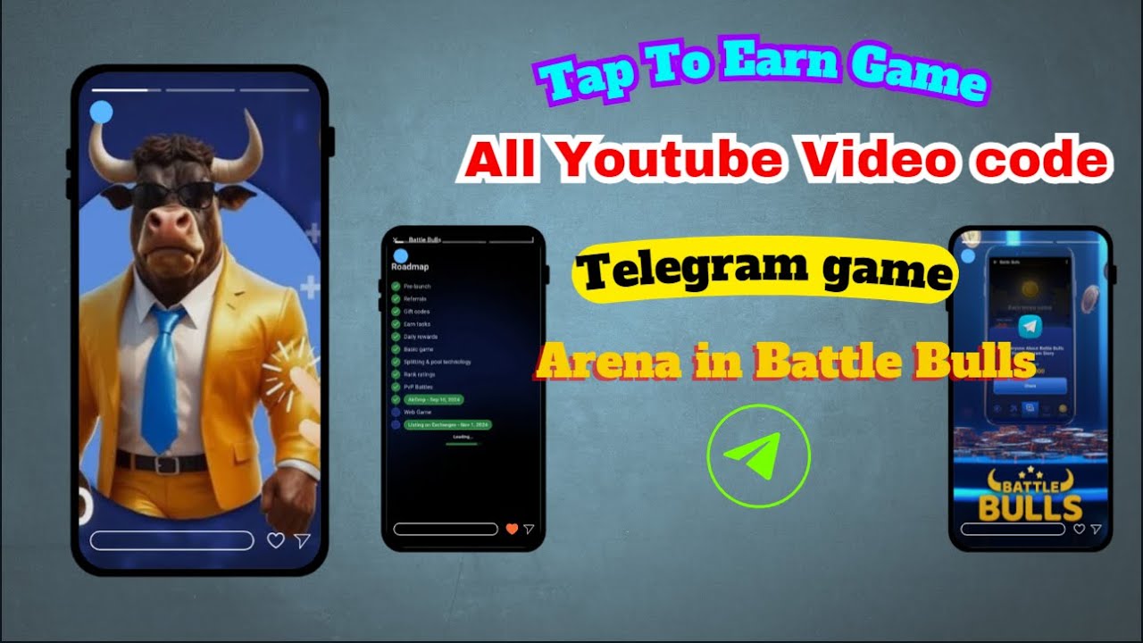 Battle Bulls YouTube Video Code | Crypto Telegram | Tap To Earn | New ...