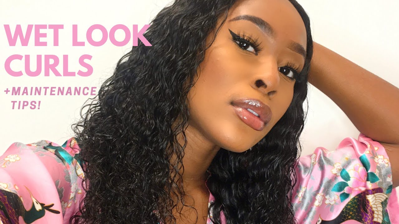 HOW TO GET WET LOOK CURLS THAT STAY ALL DAY! FT SLEEK WIGS - YouTube