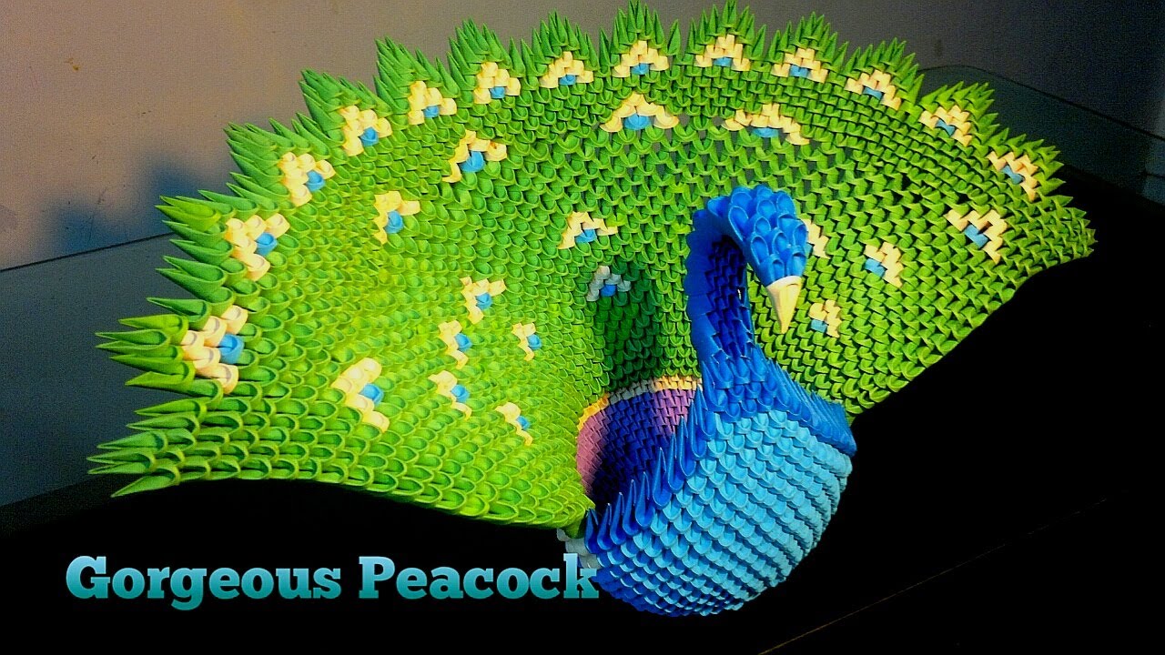 How to make Peacock using origami papers DIY | Gorgeous Paper Peacock ...
