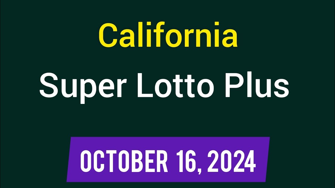 California SuperLotto Plus Winning Numbers October 16, 2024 - YouTube