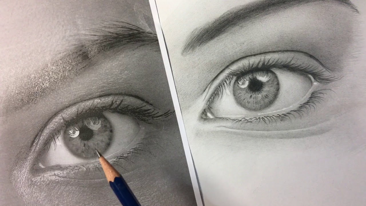Hyperrealistic - How to shade Eye - Five Pencil Method - 4H - 2H - HB ...