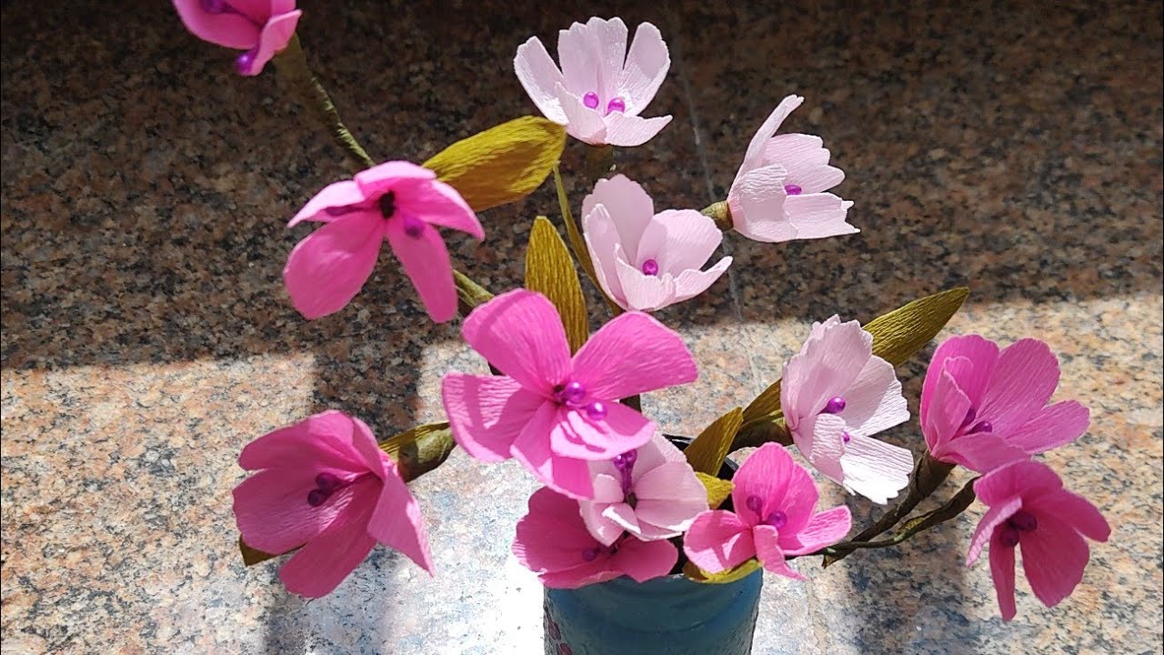 DIY paper flower marking / How to easily make paper flower / कागदी फुले ...