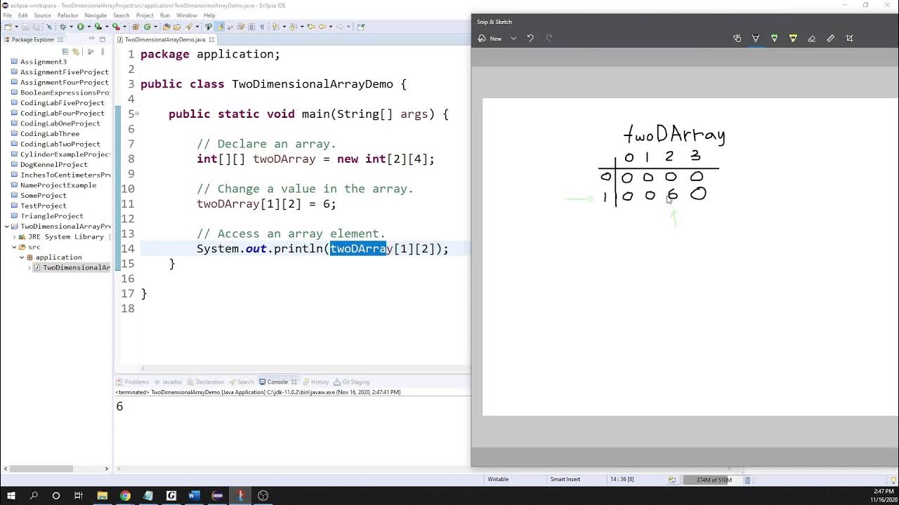 Declaring Two Dimensional Arrays - YouTube