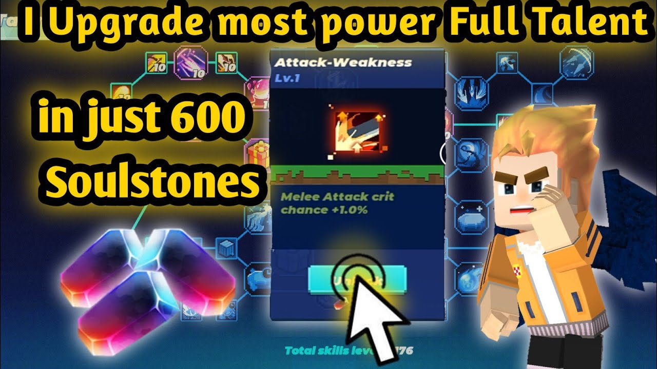 I Upgrade Most power full talent in just 600 Soulstones in Bedwars...[ Blockman Go ] - YouTube