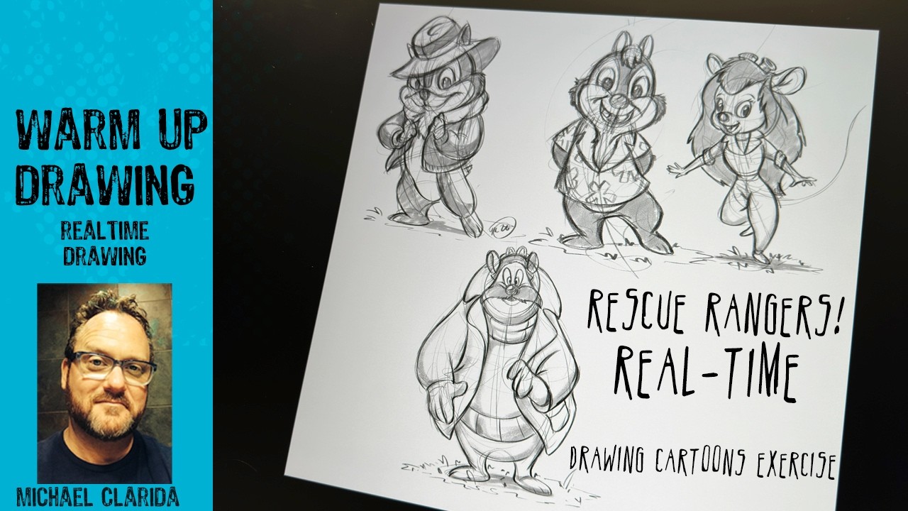 Drawing Disneys Rescue Ranger character warm up how to draw series ...