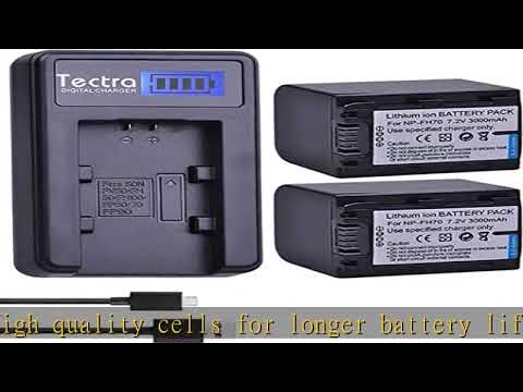 Tectra 2-Pack NP-FH70 Rechargeable Battery and LCD USB Charger for Sony NP-FH100, FH60, FH70, NP ...