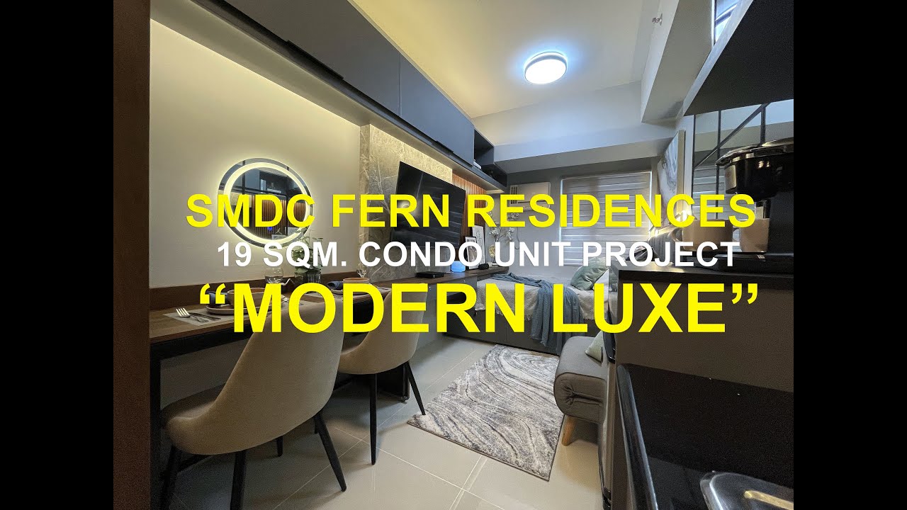 Modern Luxe: 19 Sq. Meter Studio Unit at SMDC Fern Residences - YouTube