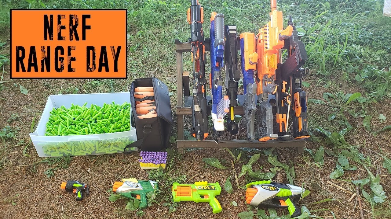 Nerf Range Day #10 - Full Darts and Demo Rockets - YouTube
