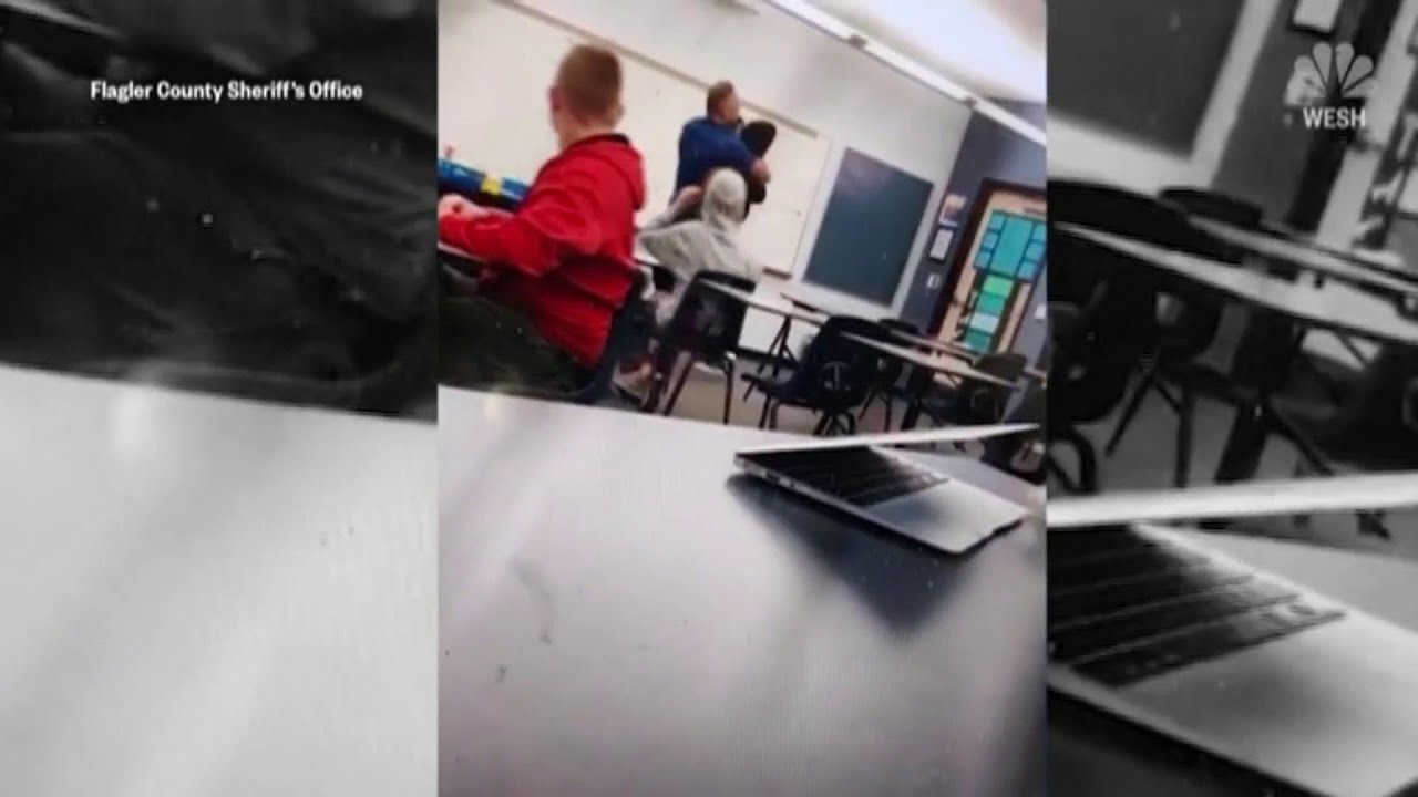 Florida teacher charged after classroom assault - YouTube