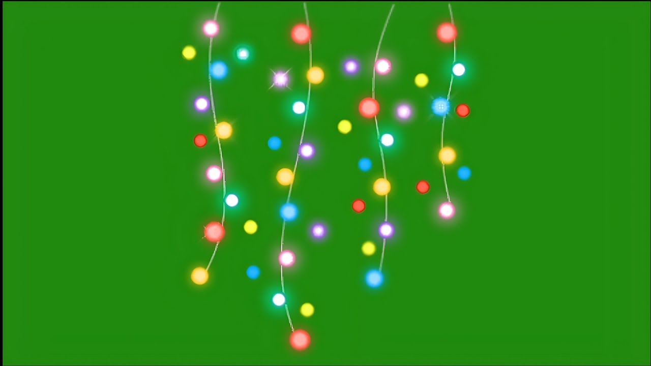 Animated string lights green screen video| Festival lights green screen ...