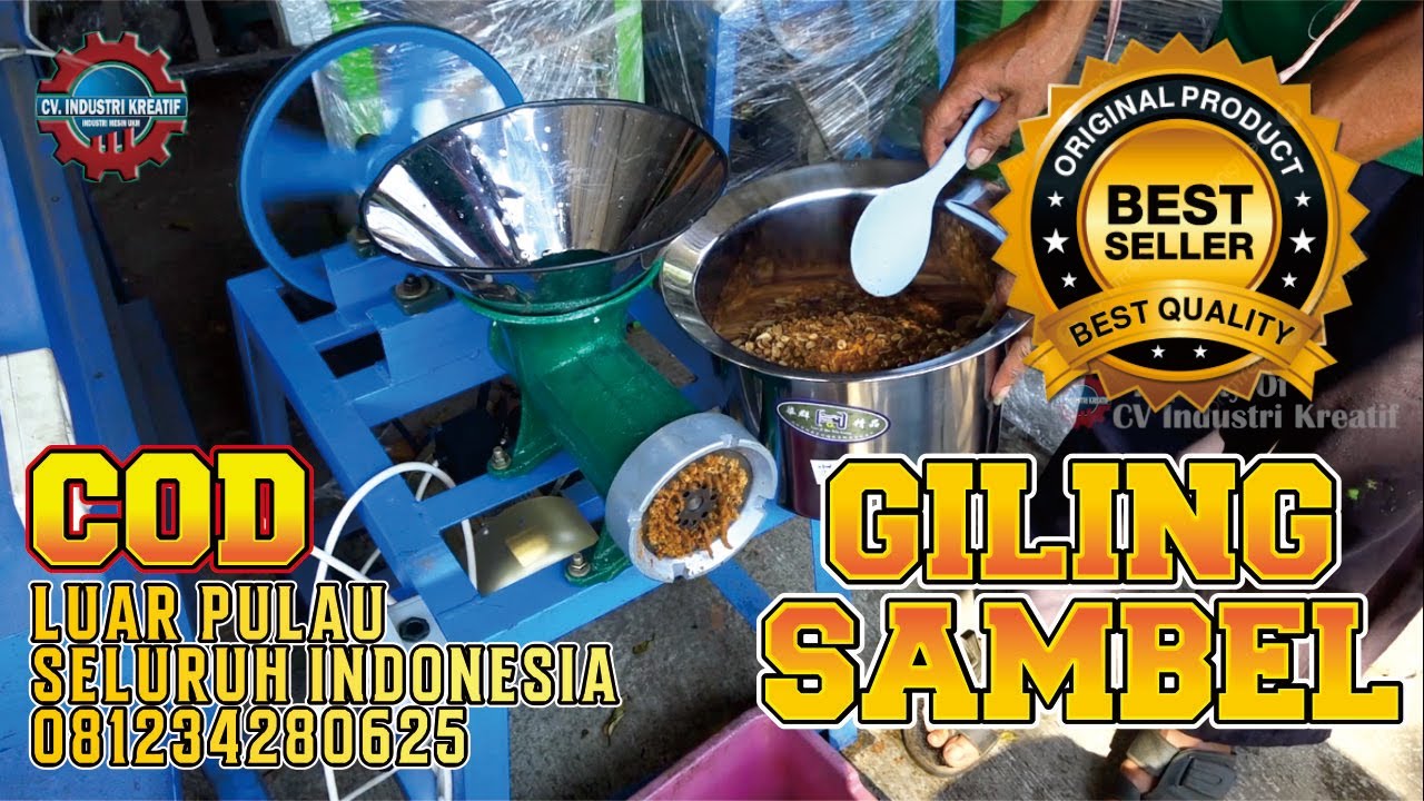 Mesin Giling Sambel Pecel & Giling Daging | COD 081234280625 - YouTube