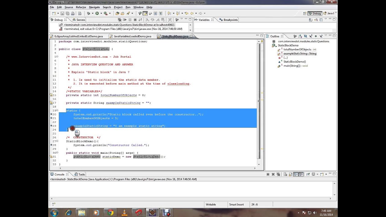 STATIC BLOCK IN JAVA DEMO TAMIL YouTube STATIC BLOCK IN JAVA DEMO TAMIL YouTube