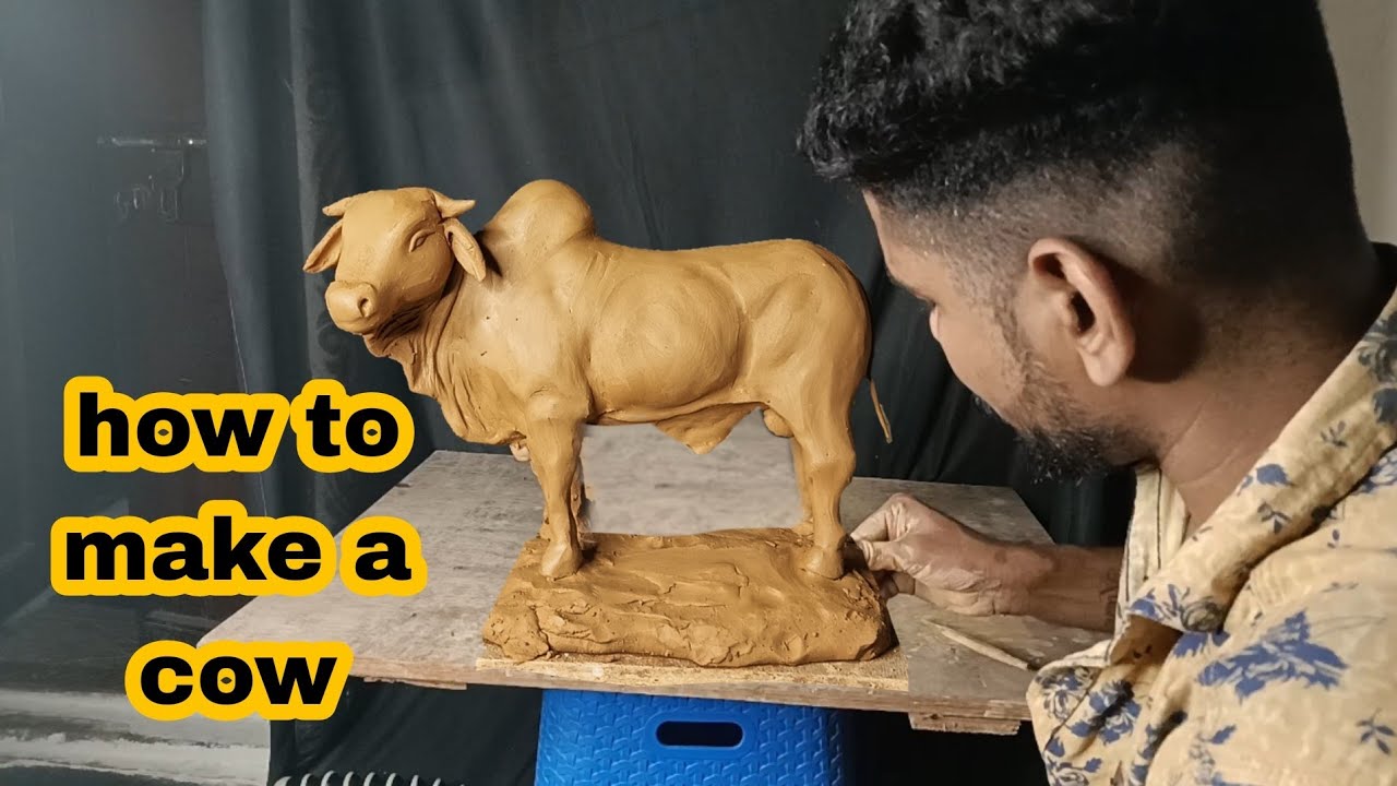 how to make easy cow || How to make Bull || creativity clay modelling # ...