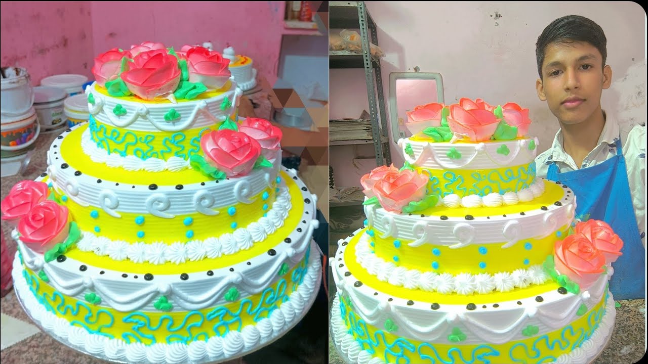 3 Floor Pineapple Cake | Pineapple Cake Design | How To Make 3 Floor ...