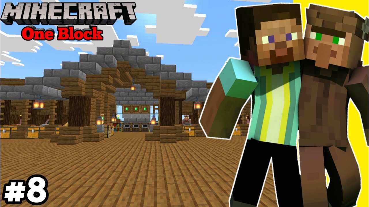 I Made A Villager Trading Hall | Minecraft One Block - YouTube