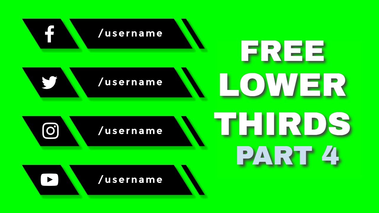 Free lower third with green screen 4 (social media lower thirds) - YouTube