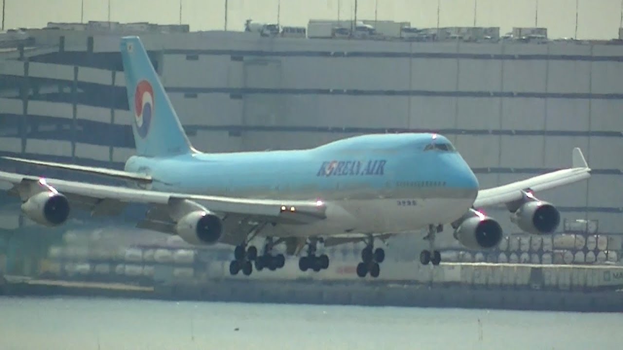 Korean & ANA & Cathay Boeing 747 Landing @Haneda Airport - YouTube