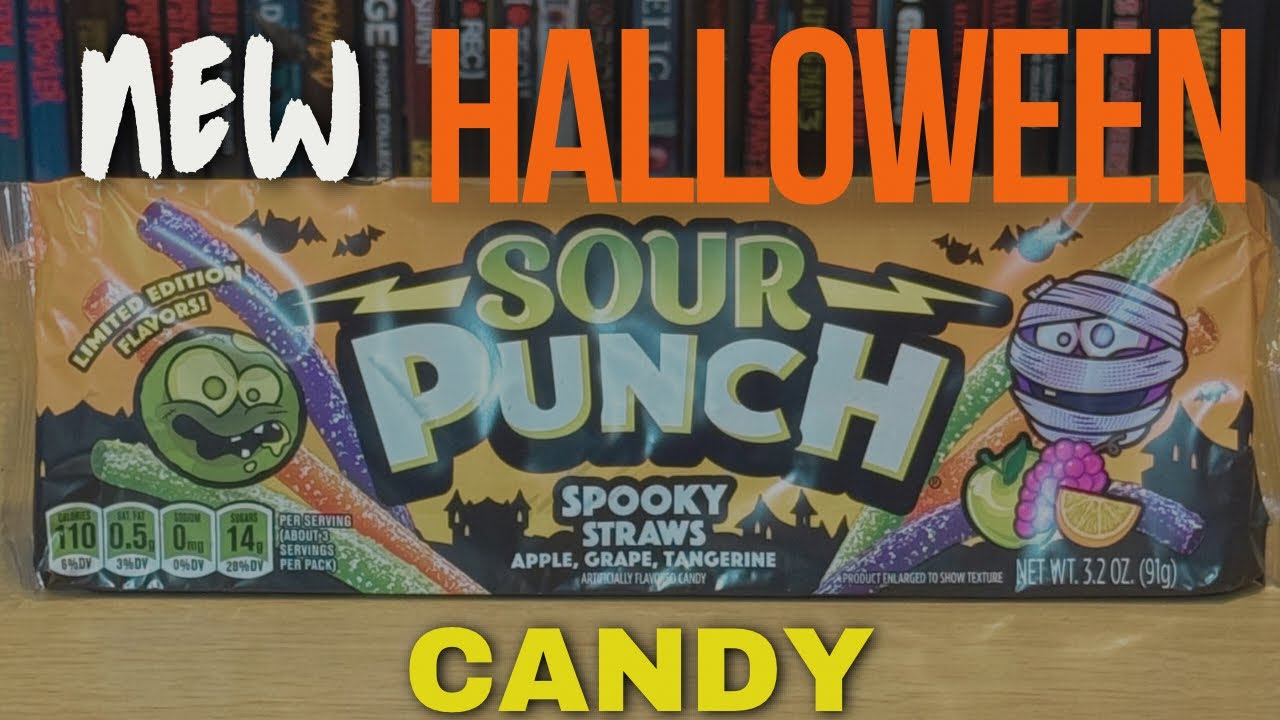 Tasting New Halloween Candy: Sour Punch Spooky Straws - YouTube