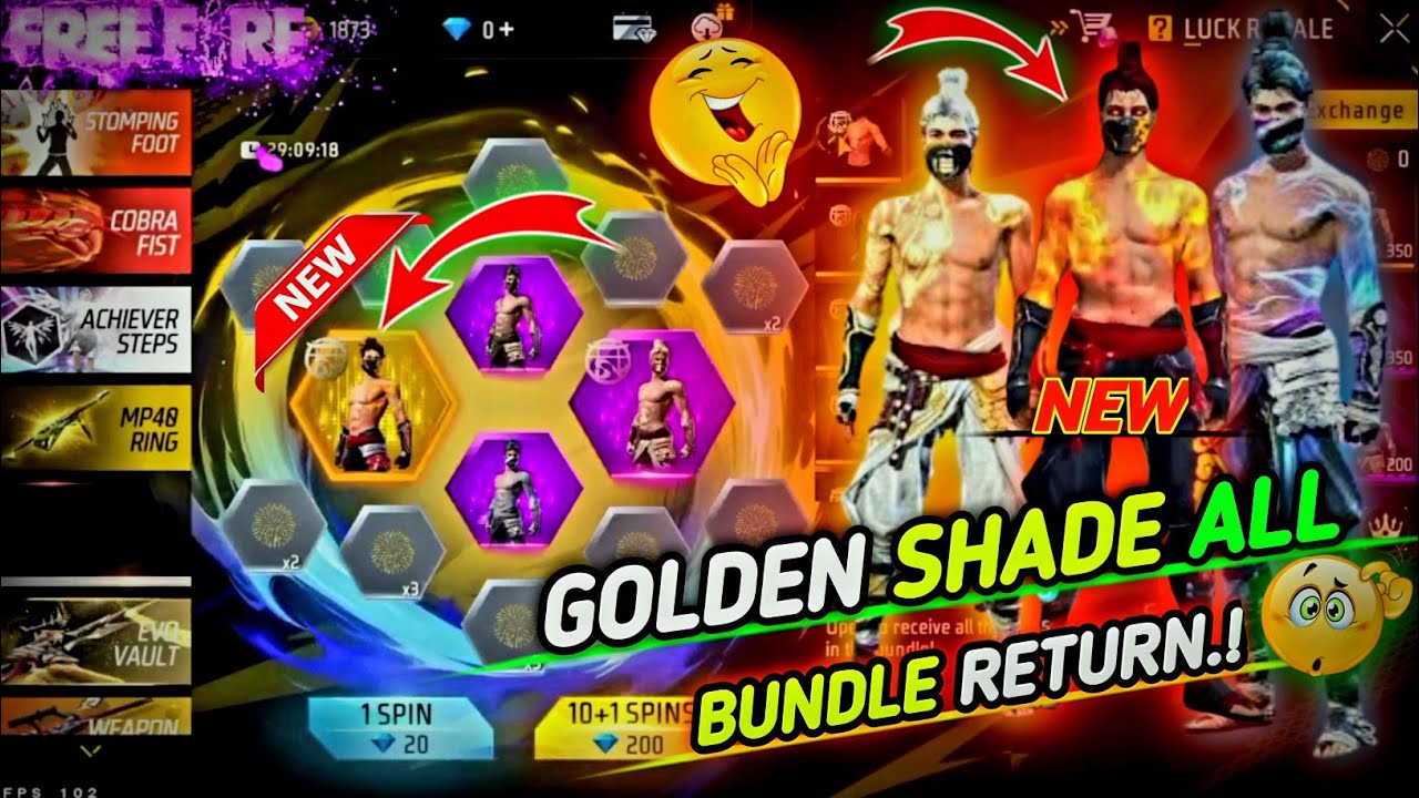 Golden Shade Bundle Return কবে আসছে😍 Confirm Date | Free Fire New Event ...