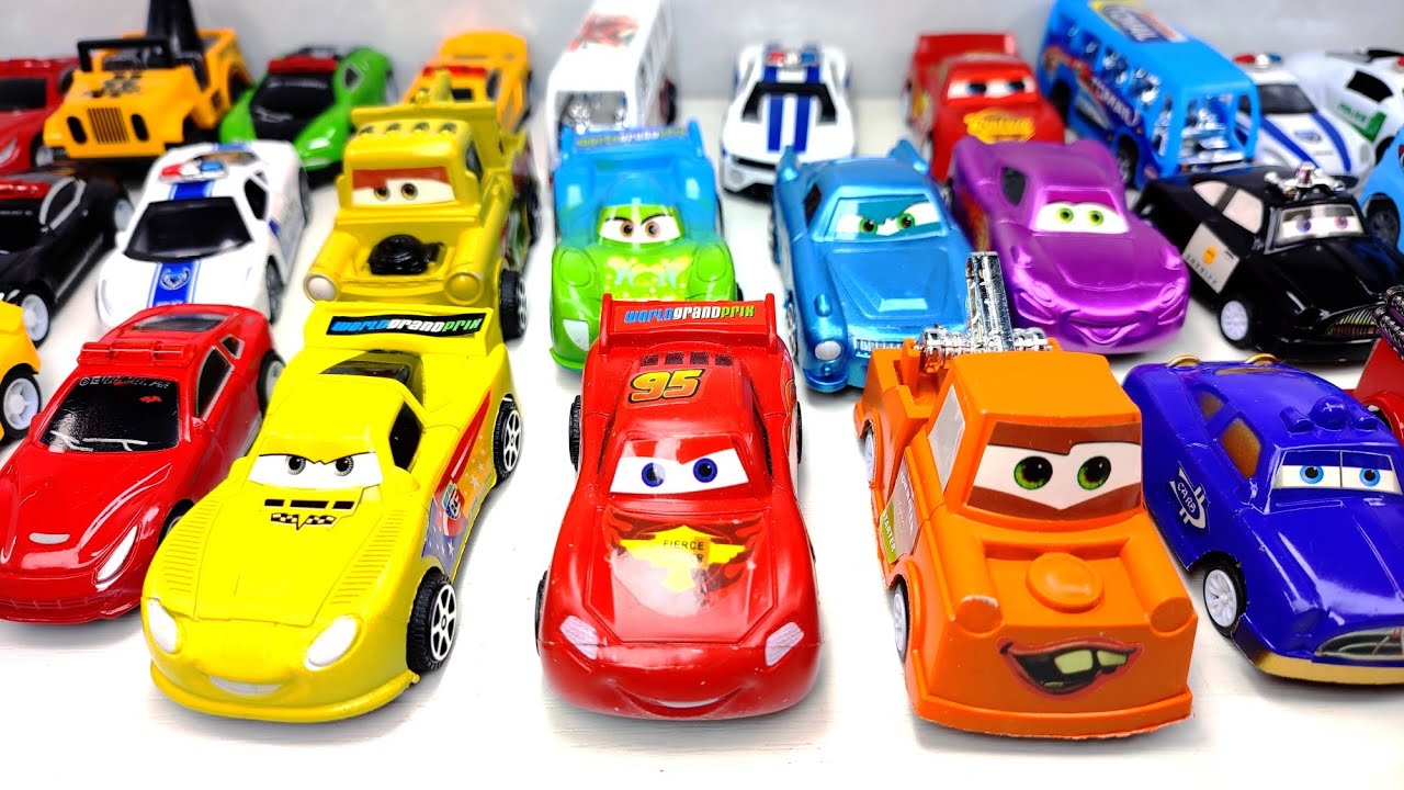 Disney Pixar cars/ Various Cars miniature cars roll down a colorful ...