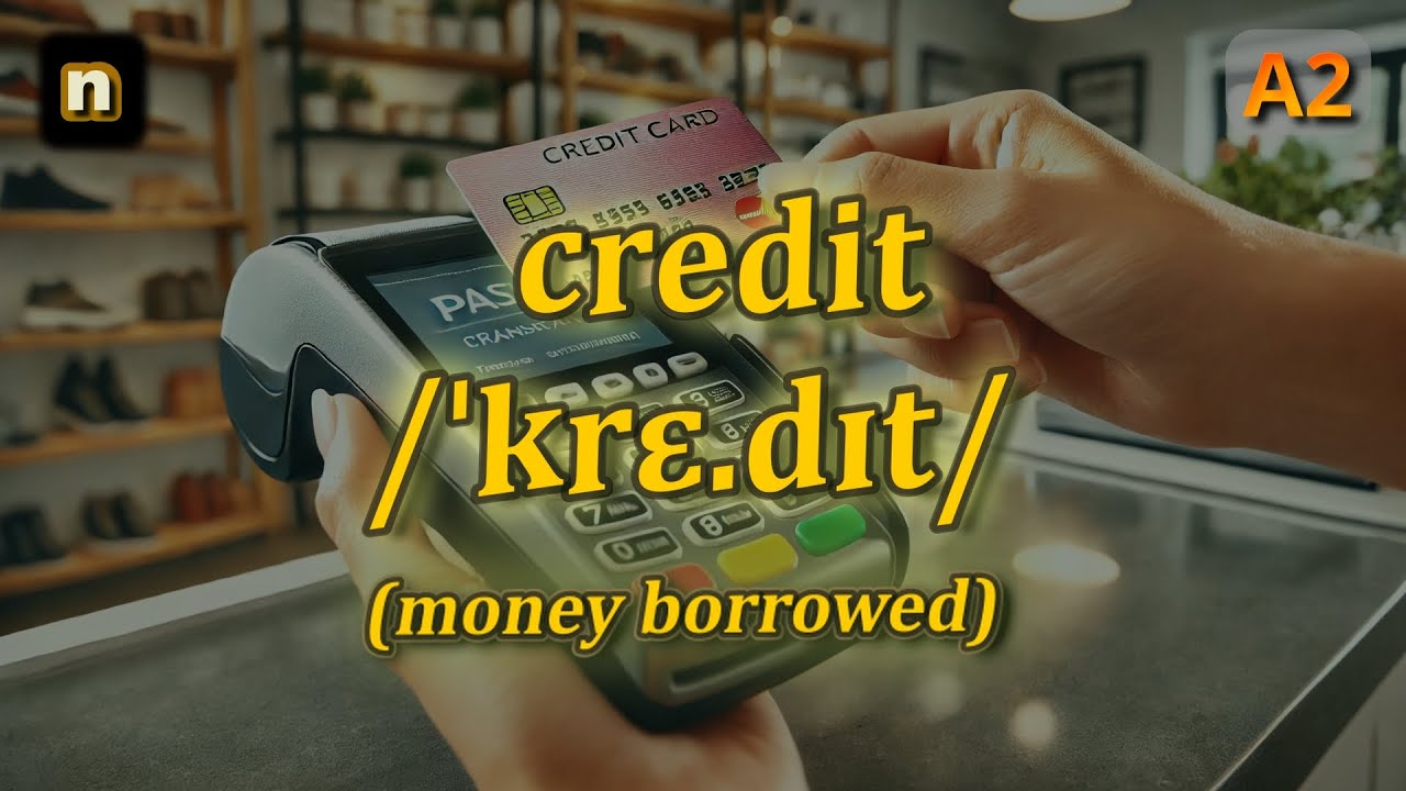 [n] Credit meaning (money borrowed) with 5 examples - YouTube