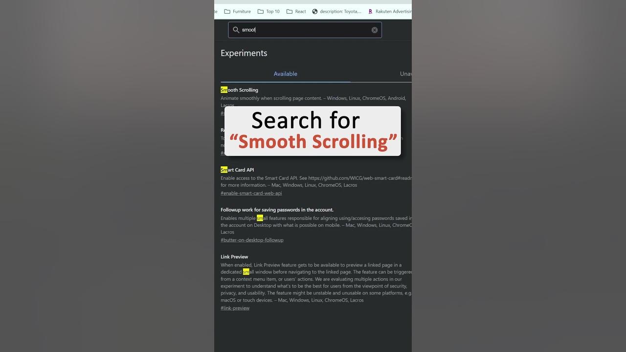 How to enable SMOOTH SCROLL in Google Chrome - YouTube