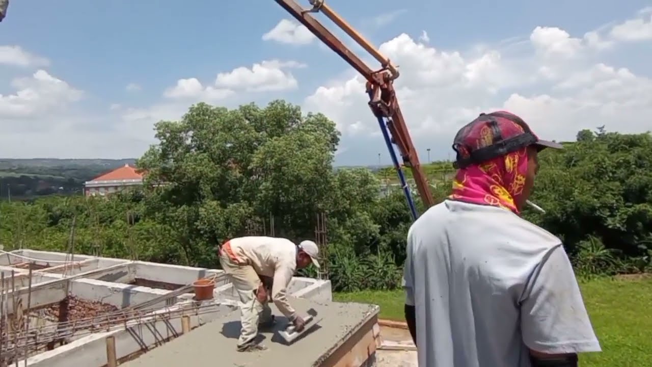 proses cor dak beton tahap 3 | mengunakan readymix. - YouTube