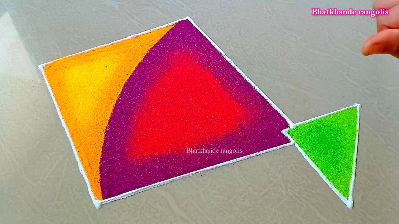 Kite Rangoli design|Easy Sankranthi special rangoli|Makar sankranti ...