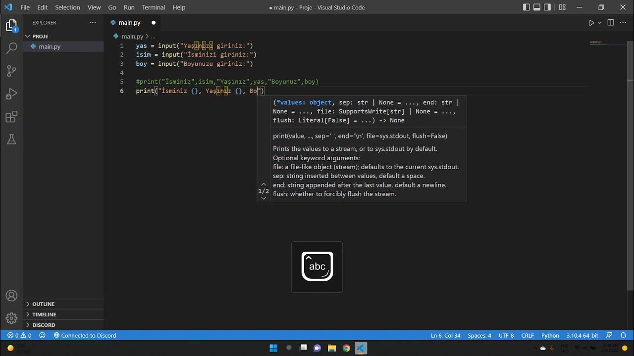 Python Dersleri 3 input() fonksiyonu ve format() metodu - YouTube