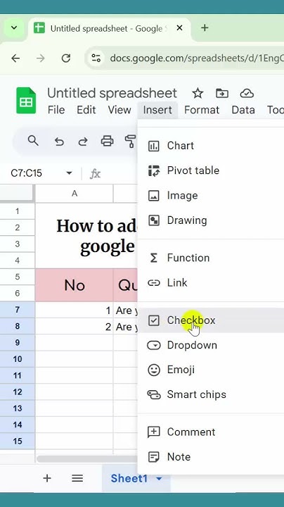 Add checkbox in google sheets #spreadsheetmagic #googlesheets #productivity - YouTube