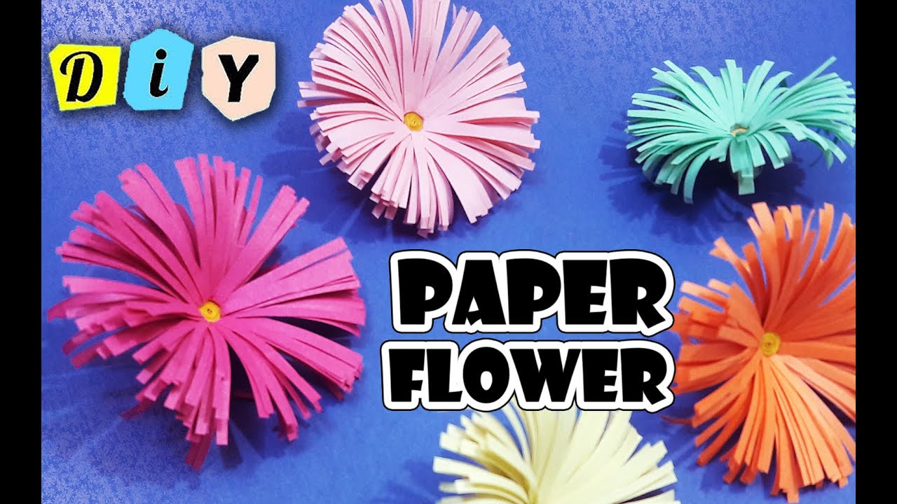 DIY paper flower | paper craft | kagaz k phool bnana | handmade flower ...