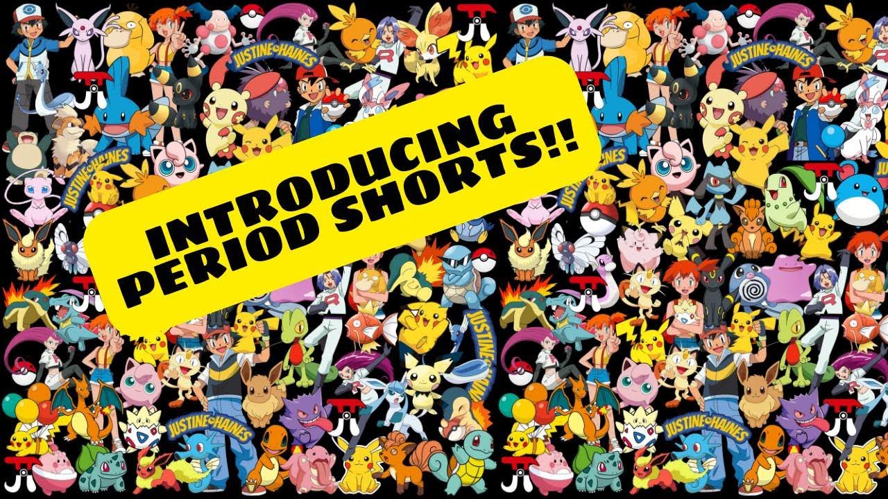 PokéMon Print Period Shorts-2 Cool 2B Period-Proof? Swim, Train, Sleep ...