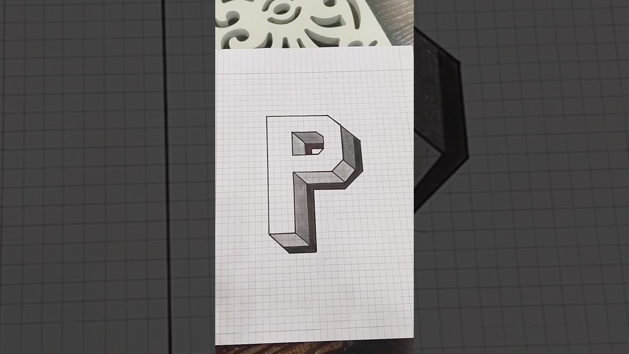 How to Draw an Easy 3D letter P/shadow letter P #art #illusion #3d # ...