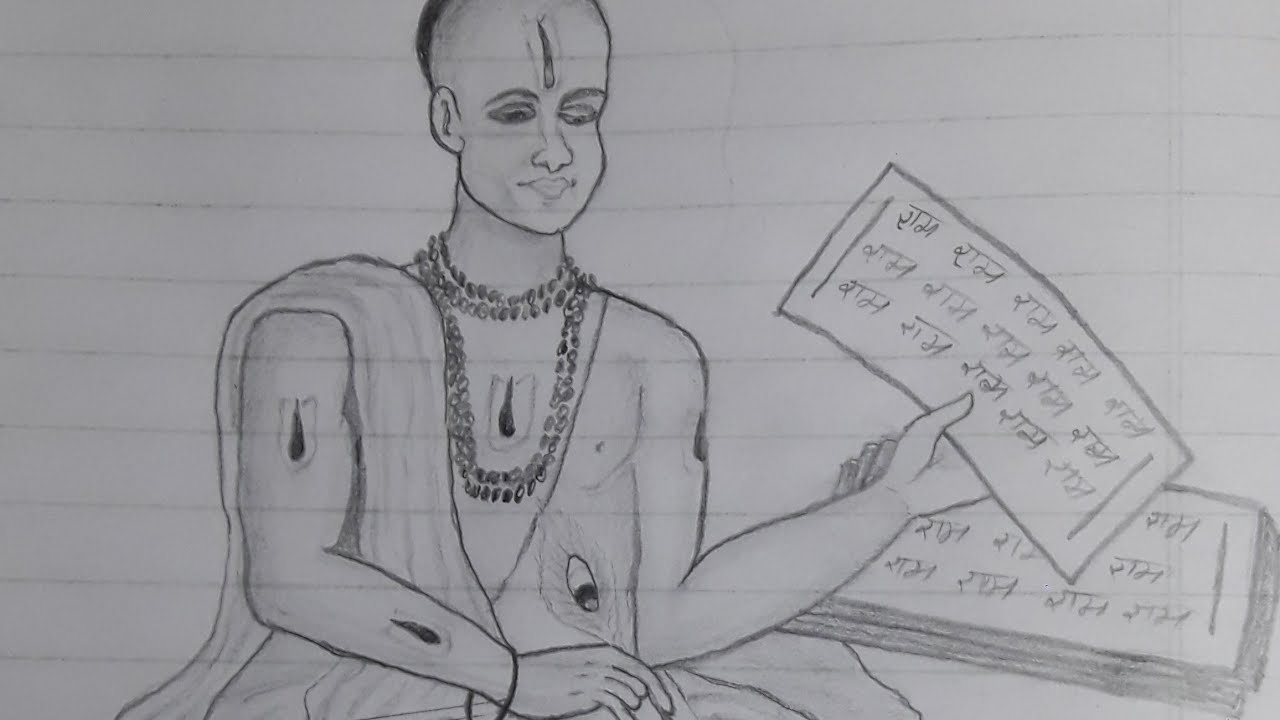 Haw to draw a🙏// tulsidas ji🚩drawing // step by step drawing video ...