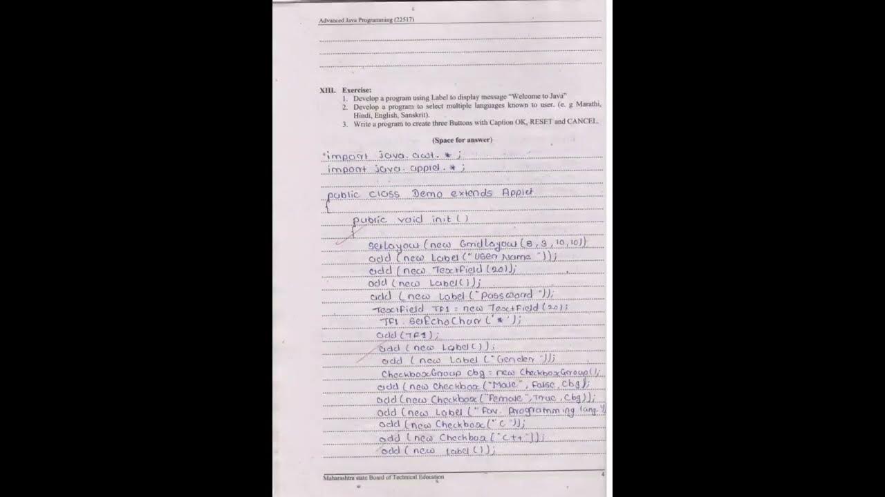 AJP (Advance Java Programming) - 1st Practical Solution - YouTube