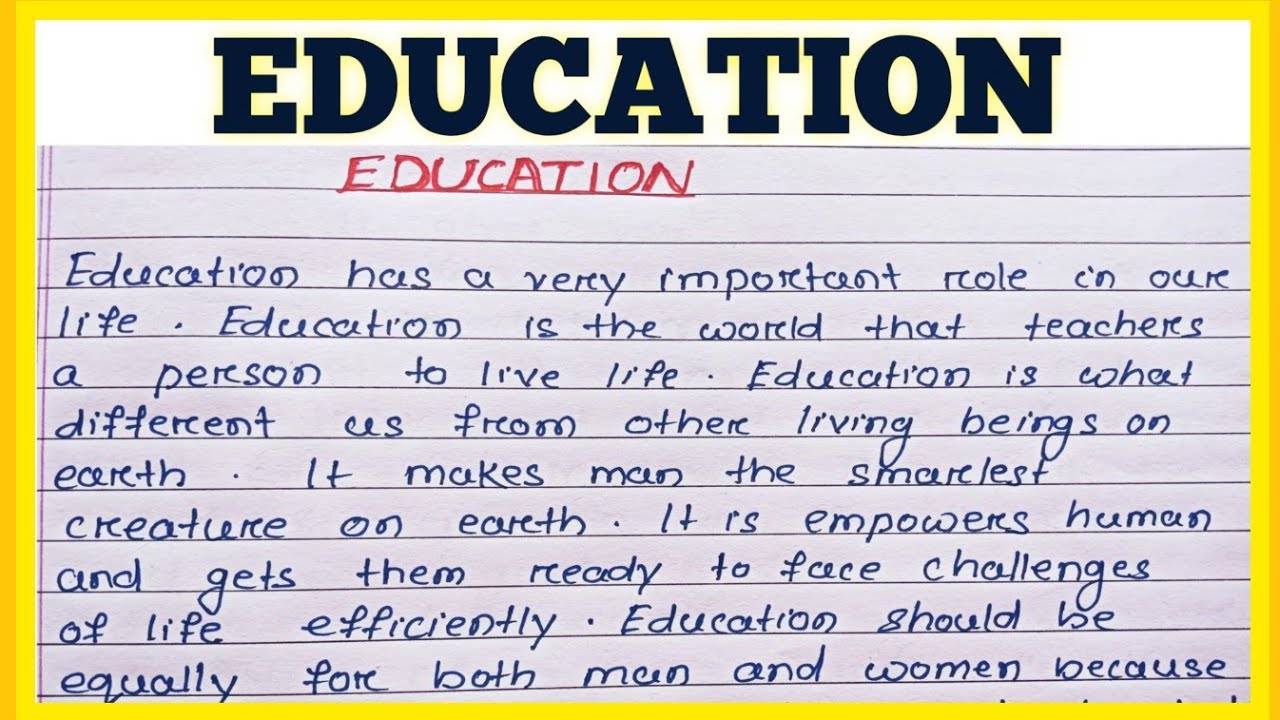 Write an Education essay in English l simple education essay writing in ...