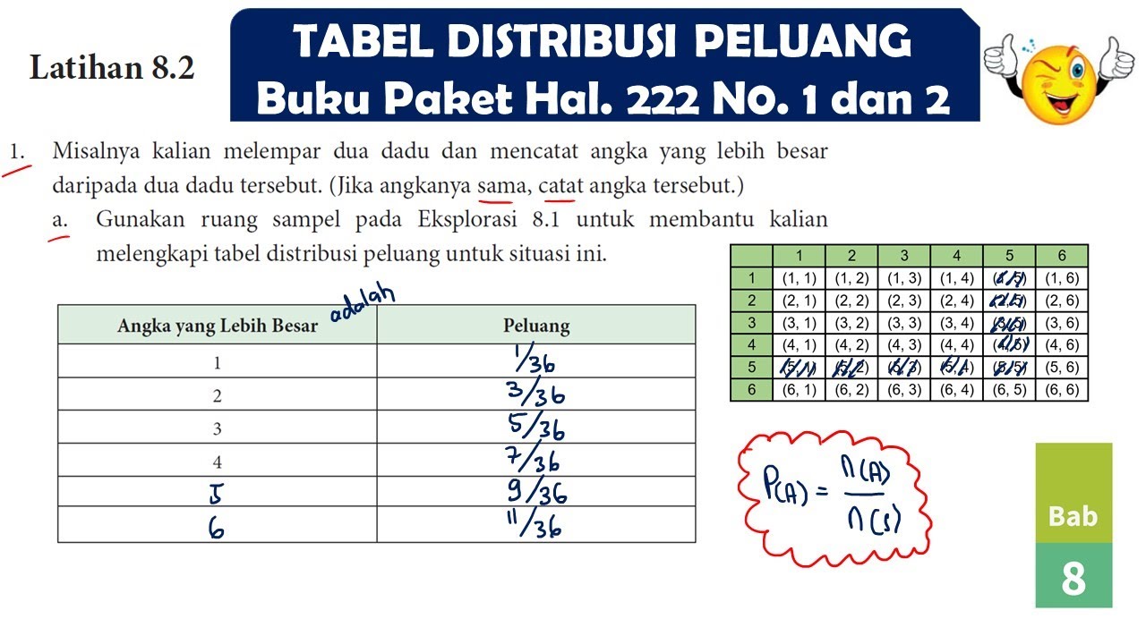 LATIHAN 8.2 No 1 2 TABEL DISTRIBUSI PELUANG KURIKULUM MERDEKA ...