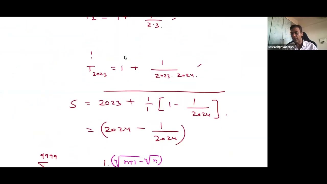 Telescopic Series Class 02 || IMO || Maths Class|| Saurabh Sir || IMO ...