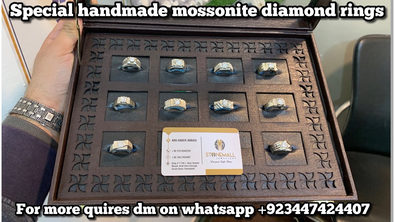 Special handmade mossonite diamond ring lab certified stone pure ...