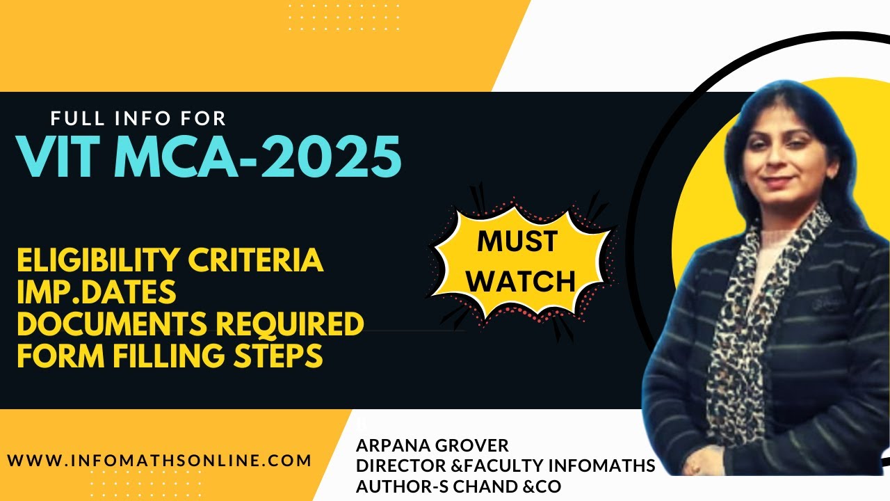 VIT MCA 2025 Form Out |Eligibility |Paper Pattern |All Important Info ...